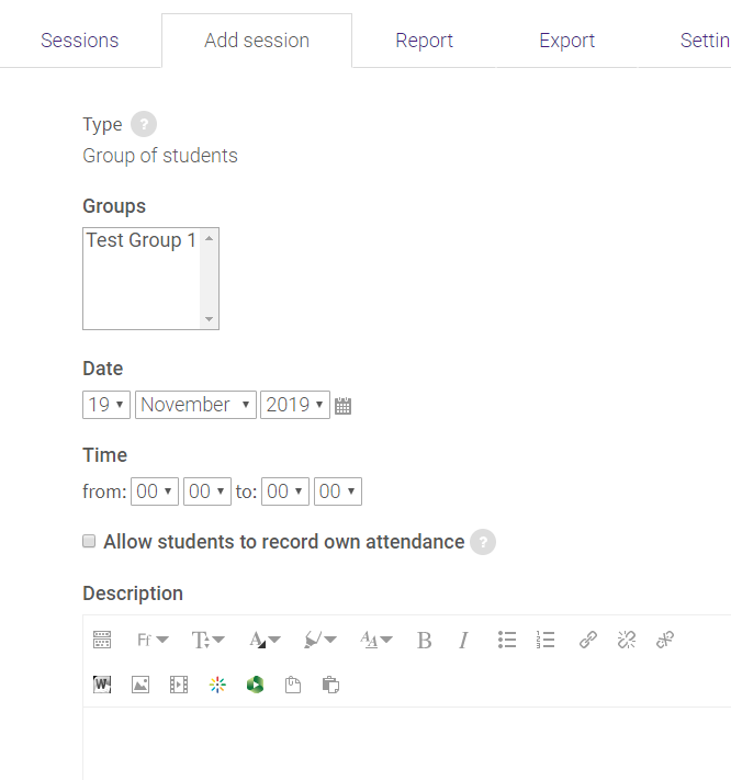 Moodle: Activities & Resources: Add Multiple Attendance Sessions - GROK Knowledge Base